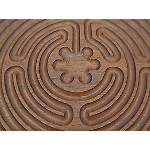 Chartres Labyrinth, Wooden Finger Labyrinth, Finger Labyrinth, Finger Labyrinth Wood, Meditation Corner, Wood Labyrinth, Breathing Tool (Walnut wood)