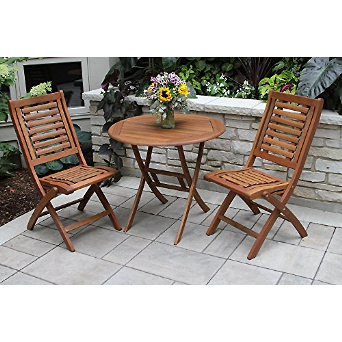 Folding Eucalyptus Side Chair Fully Assembled, 2 pack