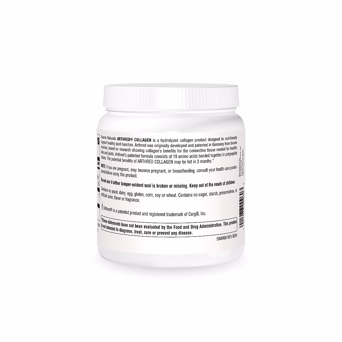 Source Naturals Arthred Collagen Protein Powder - Unflavored Quick Dissolve Hydrolyzed Peptides - Anti Aging Support For Bone, Joint & Skin Health - 9 oz (30 Servings)