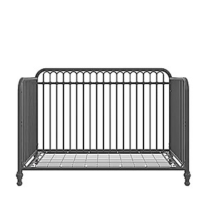 Little Seeds Raven 3-in-1 Convertible Metal Crib, JMPA Certified, Gray