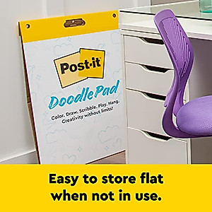 Post-it Doodle Pad, Portable Art Easel, Self-Stick Tabletop Easel Pad, 20 in x 23 in, 20 Sheets/Pad, 2 Pads/Pack (563R-DP)