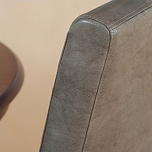 Christopher Knight Home Taylor Bonded Leather Dining Chairs, 2-Pcs Set, Dark Grey