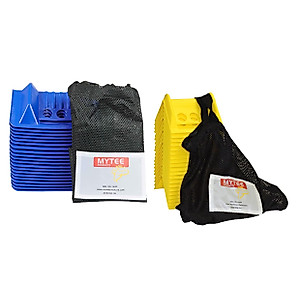 Mytee Products Flatbed Edge Protectors Kit - 20 Pack Yellow Plastic Corner Protectors (4" x 6") & 20 Pack Blue Plastic Corner Protectors (4" x 10") with Carrying Bag