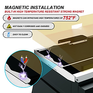 Upgraded Wind Guards for Blackstone 22" Griddle, Grill Accessories for Griddle Grill and Camping, Stainless Steel Magnetic Wind Screen Protect Flame Hold Heat, Compatible with Hood and Side Shelf