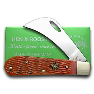 Hen and Rooster Red Pickbone Hawkbill Pocket Knife Knives