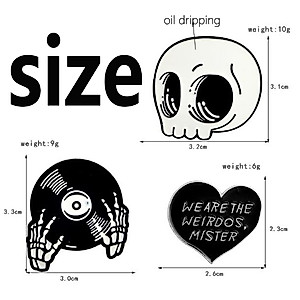 3pcs Enamel Pins Set Skull Disc Halloween Alloy Oil Dripping Brooch We Are The Weirdos Mister Cool Enamel Pins for Jacket Backpack