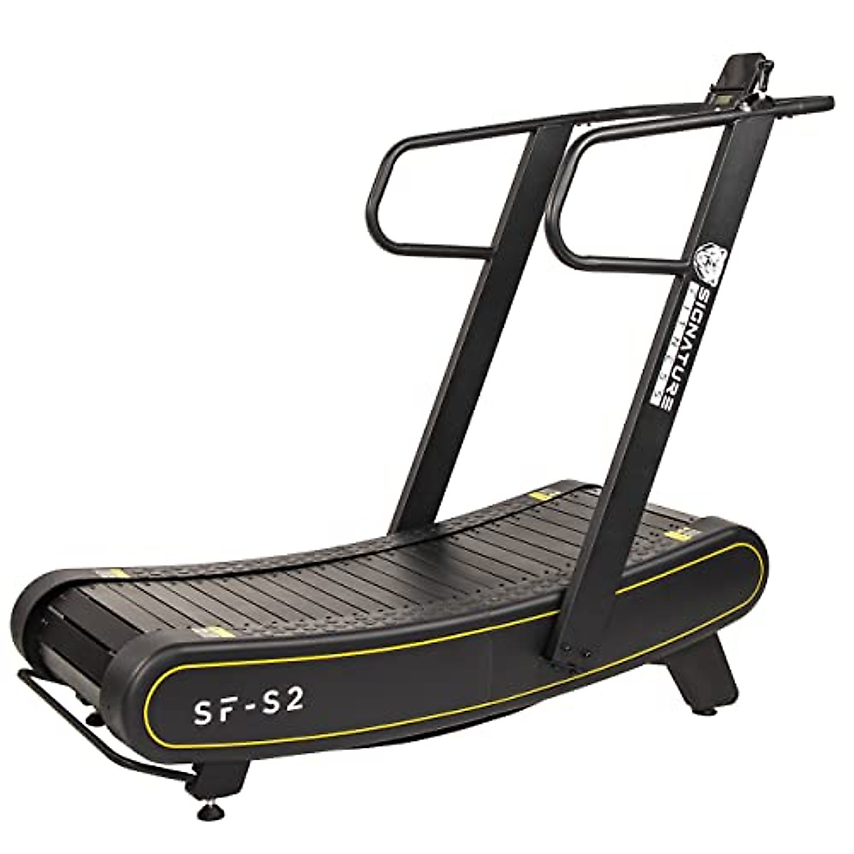 Signature Fitness SF-S2 Sprint Demon - Motorless Curved Sprint Treadmill with Adjustable Levels of Resistance - Drastically Increases Intensity of Running and Walking,Black