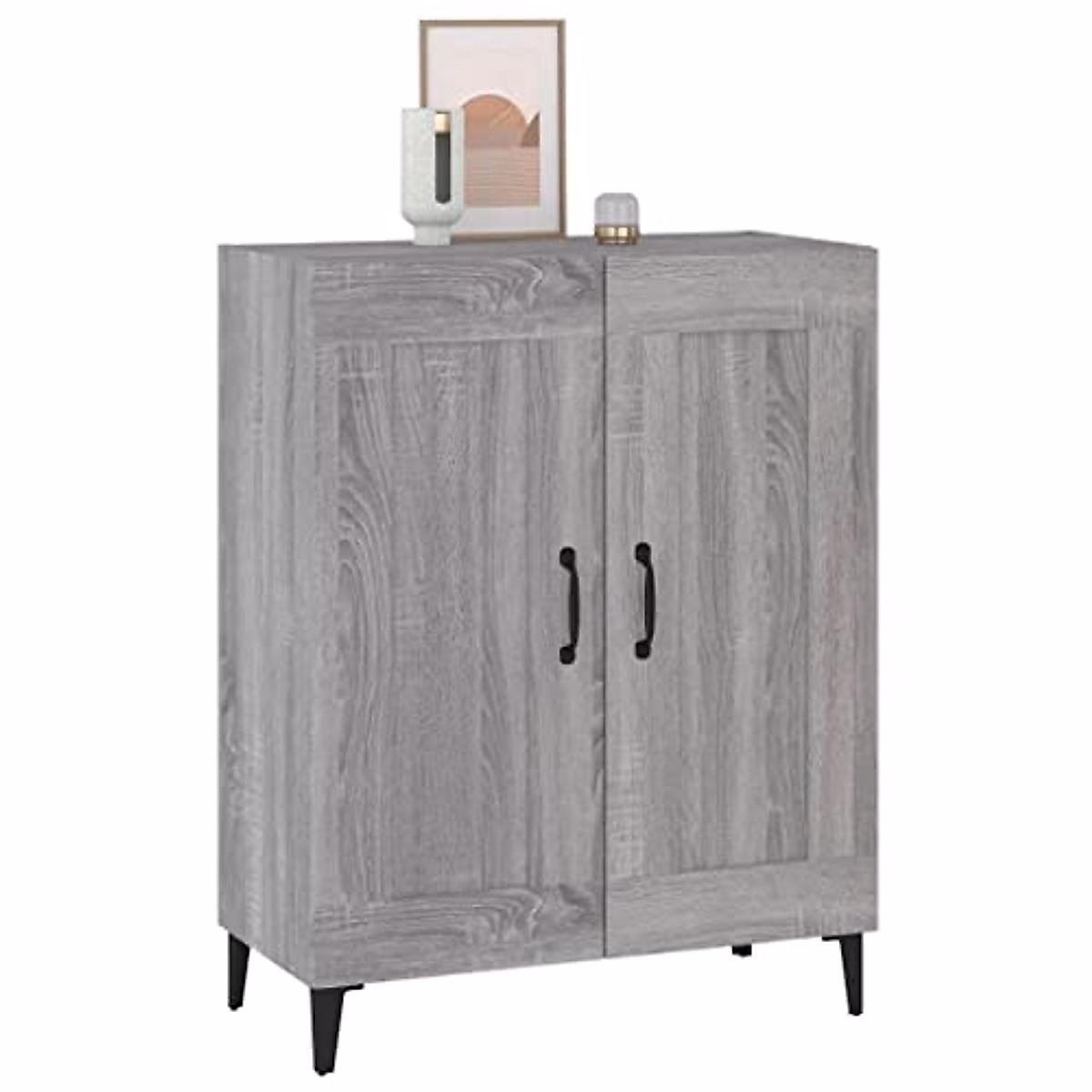 Natulvd Kitchen Sideboard Buffet Cabinet with Double Doors & Metal Legs, Industrial Medical Cupboard Console Table Coffee Bar Cabinet for Entryway, Living Room - Gray