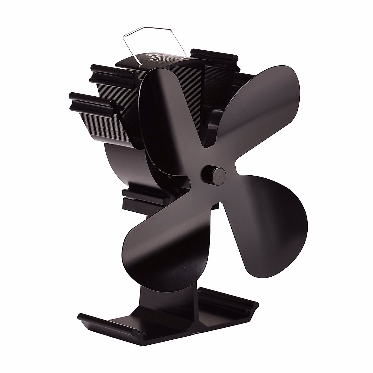 VDSA Stove Fan 4-Blade Upgrade Heat Powered Fireplace Fan for Fireplace Wood Burning Fan- Eco Friendly and Efficient Fan (Black)