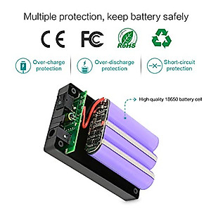 TalentCell Rechargeable 12V DC Output Lithium ion Battery Pack for LED Strip/Light/Panel/Amplifier and CCTV Camera with Charger, Multi-led Indicator Black (3000mAh)