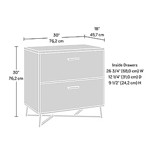 Sauder Canton Lane Engineered Wood/Metal Lateral File in Brew Oak