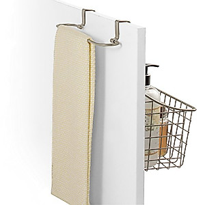 Spectrum Diversified Grid Over The Cabinet Towel Bar & Medium Basket, Satin Nickel PC