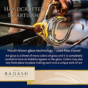 Badash Crystal Glass Pitcher - 9.75” Tall Mouth-Blown Lead-Free Crystal Glass Pitcher - 48 oz. Cocktail Pitcher - Cylinder Pitcher for any Beverage