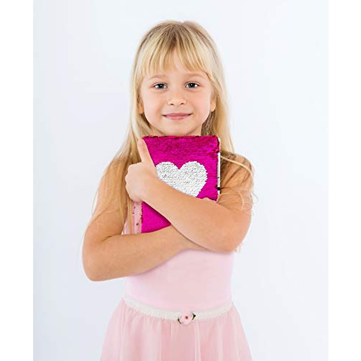 Twerp Sequin Journal for Girls - Includes Gem-top Pen | Reversible Sequin Heart Diary | Perfect Notebook for Girls