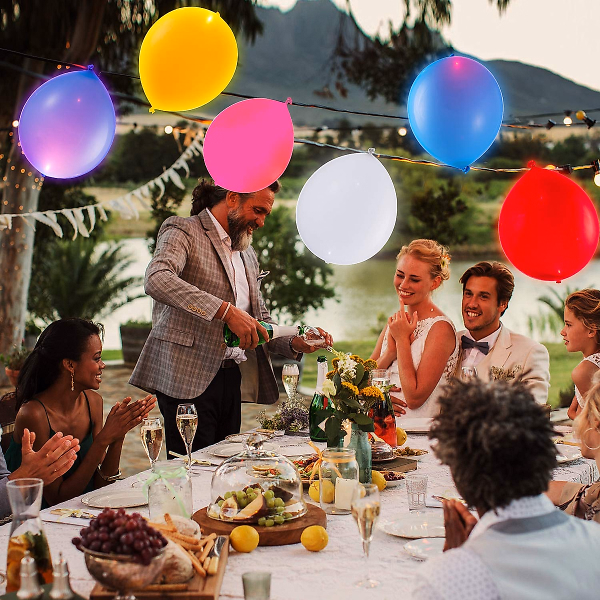 40 Pack LED Light Up Balloons, Mixed-Colors Flashing Party Lights Lasts 12-24 Hours, Glow in the dark For Parties, Birthdays Wedding Decorations And Halloween Christmas Festival,Fillable with Helium