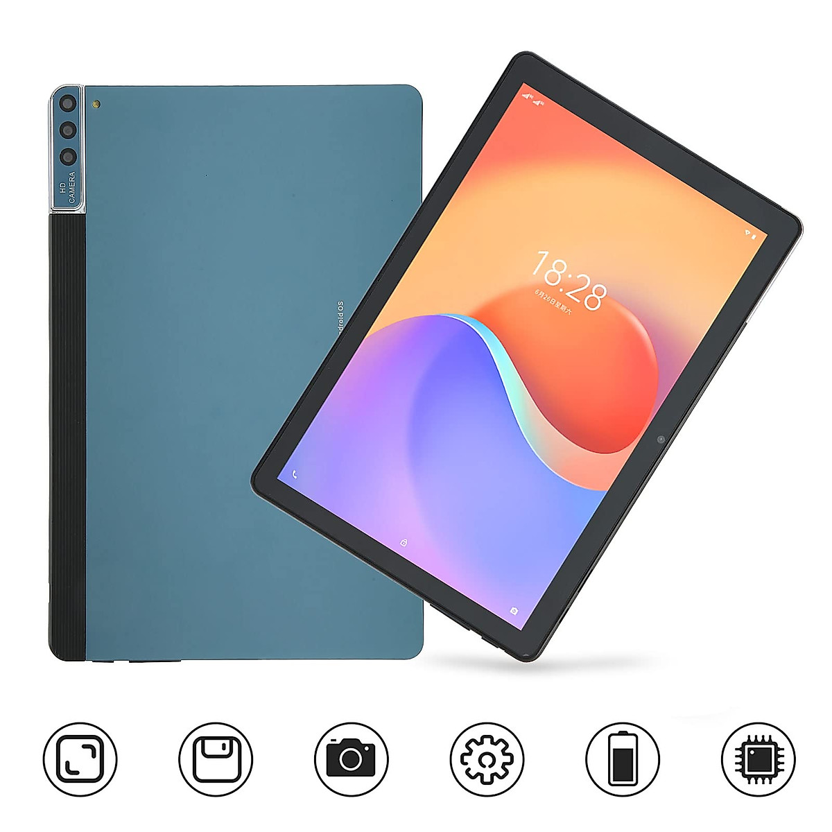 10 Inch Tablet, Android 11 Gaming Tablet, Octa Core Processor,12GB RAM 128GB ROM, 1080P HD IPS Display, 4G Network, 8MP+16MP Dual Camera, 2.4G/5G WiFi, BT, 7000mAh Battery, Blue