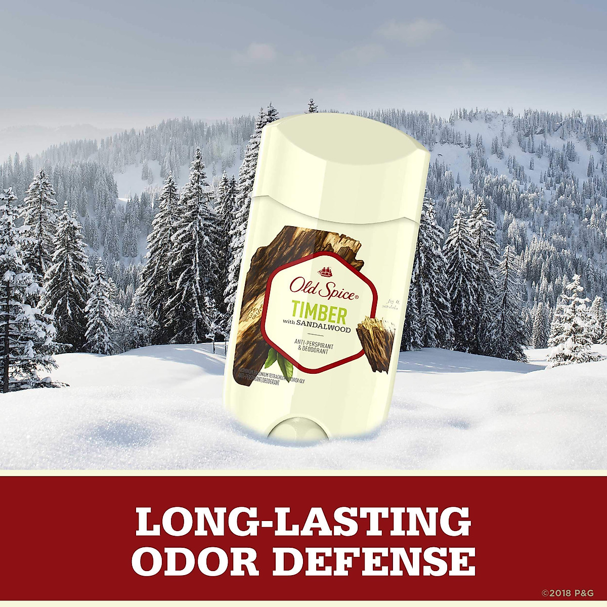 Old Spice Antiperspirant Deodorant for Men, Timber With Sandalwood, Inspired by Natural Elements, Invisible Solid, 2.6 Oz, Pack of 12