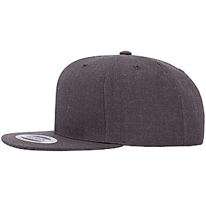 Mrlahat 6089 Yupoong Yp by Flexfit 6-Panel Structured Flat Visor Classic Snapback Cap with Black Bandana (Dark Heather Gray)