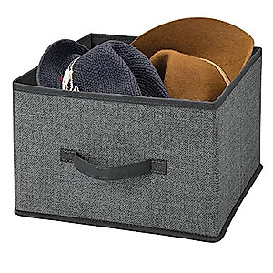 mDesign Fabric Bin for Cube Organizer - Foldable Cloth Storage Cube - Collapsible Closet Storage Organizer - Folding Storage Bin for Clothes and More - Lido Collection -10 Pack - Charcoal Gray/Black