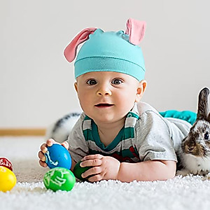 4 Pcs Easter Unisex Newborn Hat Colorful Baby Beanie Hat with Bunny Ears Soft Cute Baby Bunny Hat Newborn Beanie for Infants Baby Caps 0-6 Months