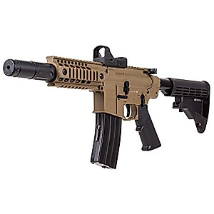 Crosman Bushmaster BMPWX Full Auto CO2-Powered BB Air Rifle And Red Dot Sight, Black/FDE