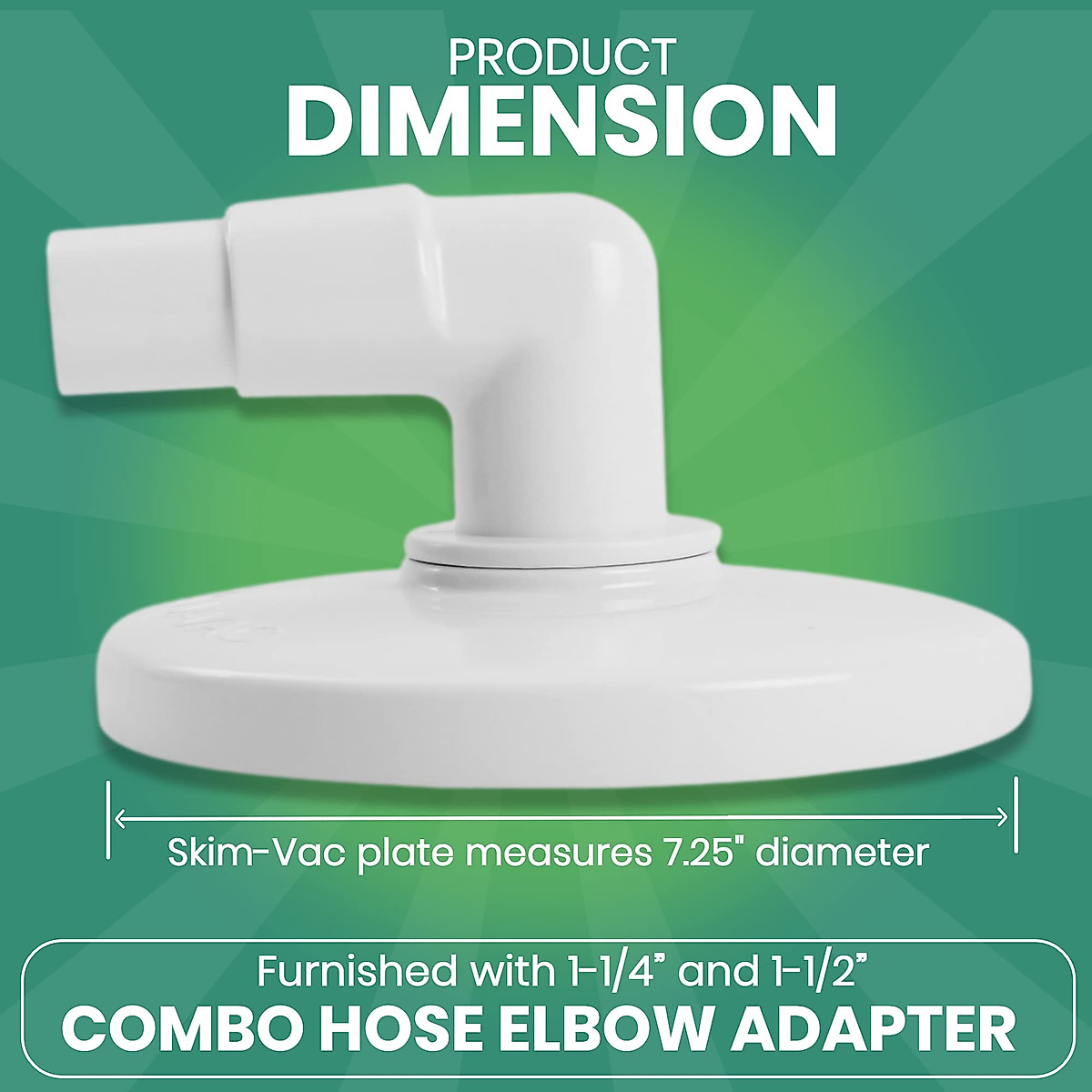 TonGass 7-1/4" Pool Skimmer Vacuum Plate Compatible with Hayward Swimming Pool Skimmer SP1089 - Skim Vac 1 1/4” and 1 1/2” Combo Hose Elbow Adapter - Exact Replacement Hayward SP11071