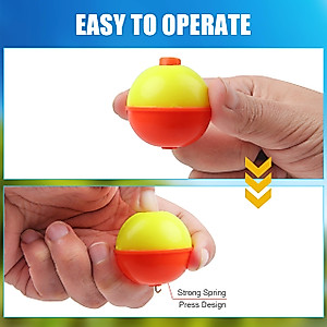 Fishing Bobbers Set,25-50pcs Snap-on Fishing Floats Bobbers Push Button Round Buoy Floats Bobber for Fishing Tackle Accessories Orange/Yellow