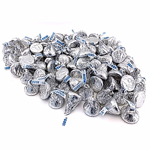Hershey Kisses Milk Chocolate Candy, Approx.60 Pieces Silver Foil Wrap (in Tundras Sealed Bag)