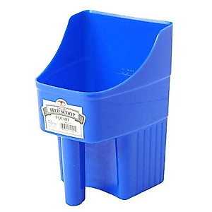 Little Giant® Plastic Enclosed Feed Scoop | Heavy Duty Durable Stackable Feed Scoop with Measure Marks | 3 Quart | Ranchers, Homesteaders and Livestock Farmers | Blue