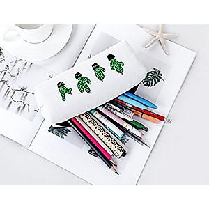 Set of 4 Cute Cactus Canvas Pencil Case Strawberry Pastoral Organizer Makeup Cosmetic Pouch Holder by SPADORIVE