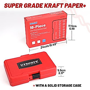 UYECOVE 18-Pcs Bolt Extractor Set, 3/8'' Drive Easy Out Bolt Extractor Set, Stripped Bolt Remover Broken Bolt Extractor Kit for Damaged, Frozen, Rusted Lug Nuts, Screws with Solid Storage Case