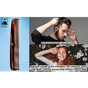 G.B.S Handmade Men and Women Comb Set- Pack of 3, Unbreakable Fine Toothed Mustache,Eyebrow Pocket Comb- Portable Pocket Size for Styling Beard & Hair anytime, Tortoise MCT DCT PCT Combs