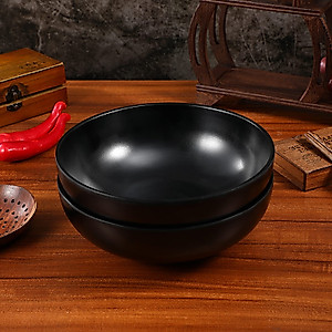 TOPBATHY Melamine Serving Bowls：2pcs Japanese Style Salad Bowls Reusable Mixing Bowls Large Ramen Bowls Deep Soup Bowl for Family Kitchen