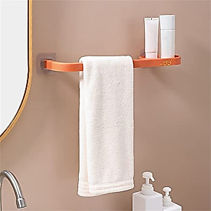 kiskick Wall Mounted Towel Rack Towel Holder with Storage Bathroom Accessories Orange