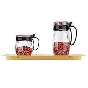 Veefos Brushed Gold Bathroom Shelf Floating Shelf Wall Mounted, 15.6 Inch Metal Wall Shelf Bathroom Storage Shelf Bathroom Organizer Countertop, Aluminum