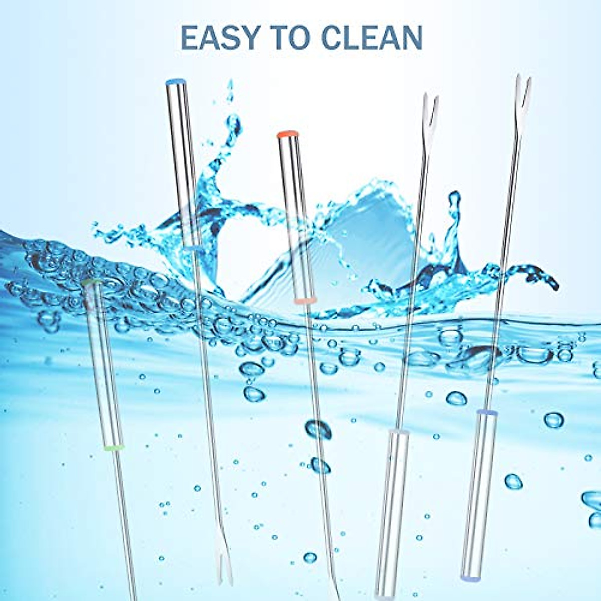 15pcs 9.6 Inch Fondue Sticks, Smores Sticks, Stainless Steel Fondue Forks with Heat Resistant Handle for Roast Meat Chocolate Dessert Cheese Marshmallows