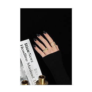 925 Sterling Silver Open Ring, Geometric Double Bar Women'S Jewelry Gold