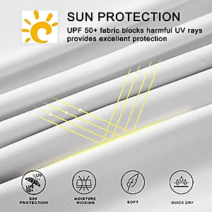 Willit Women's UPF 50+ Sun Protection Shirt Long Sleeve SPF UV Shirt Rash Guard Swim Hiking Fishing Tops Lightweight White L