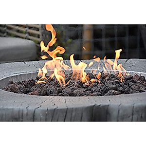 Elementi Outdoor Fire Pit 45,000 BTU 42-Inch Length Natural Gas Fire Table Patio Fireplace with Lava Rocks and Fire Bowl Cover, Manchester Series (L42 x W39 x H17 inch) (Classic Grey)