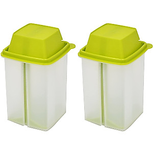 Home-X Set of 2 Pickle Storage Containers, Straining Pickle Jar, Filter Insert, Sieve Food Saver Container, 7 ½” L x 4 ¼” W x 4 ¼” H, Set of 2, Green