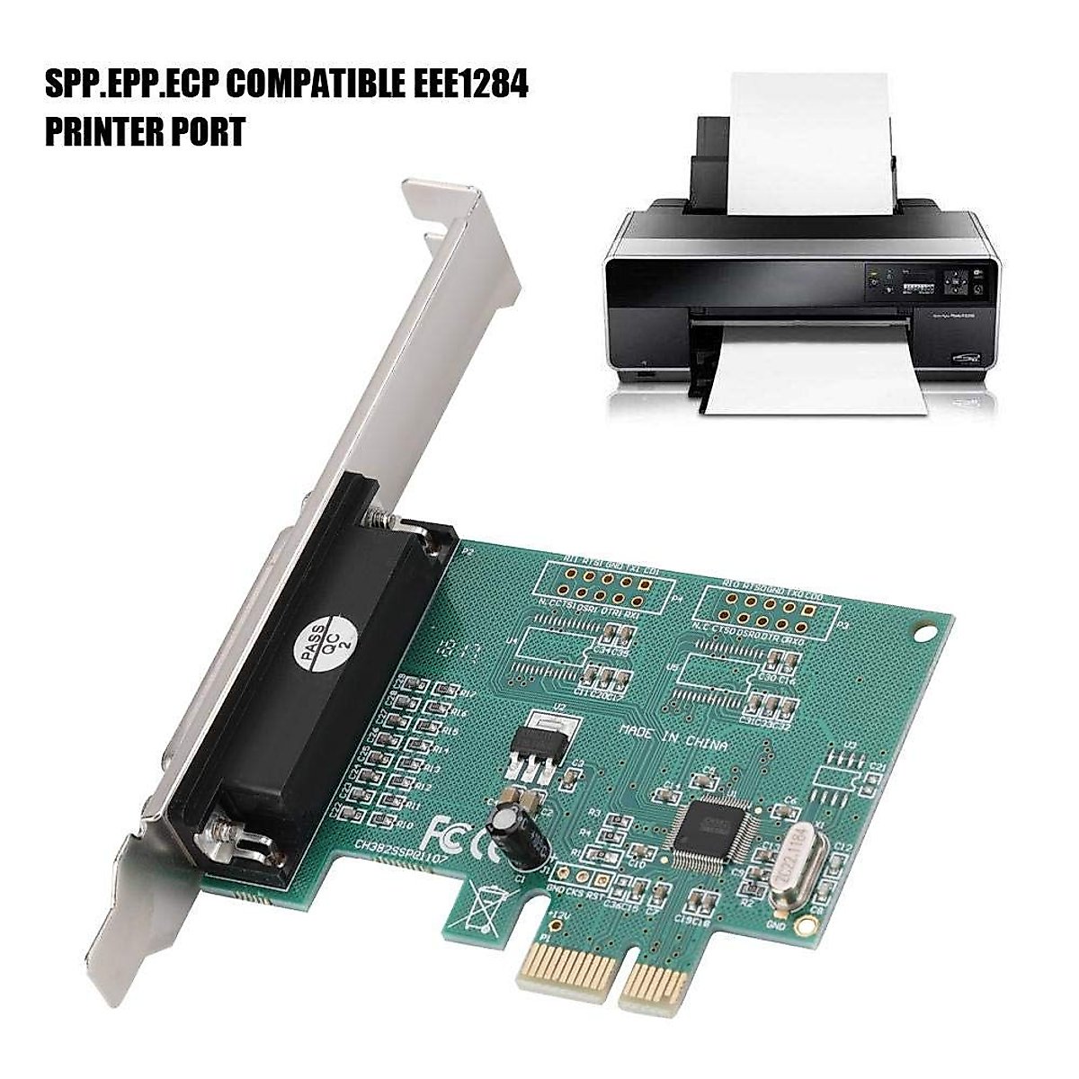 Wendry LPT Printer to PCI-E Parallel Printer Card, Parallel Port DB25 Express Card Converter Adapter, Pci-express's 25/s Full Duplex Channel,1.5 Mbyte/S,for Win98SE/ME/2000/XP/Vista/Win7/Win8/Win10