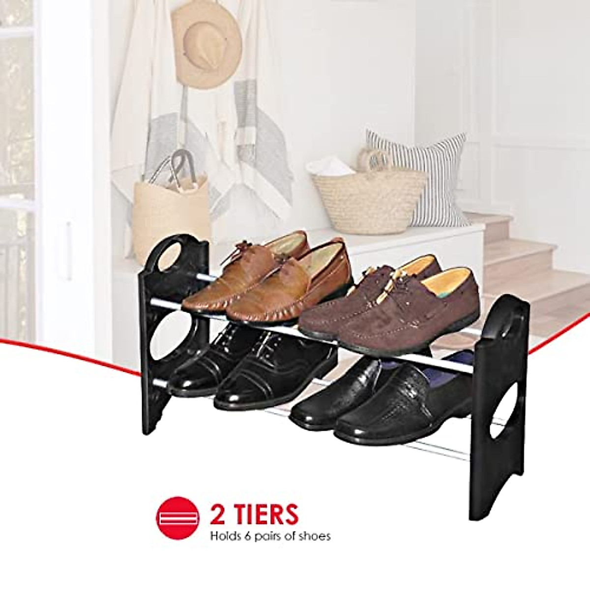 Sunbeam Home Basics 2-Tier Shoe Rack