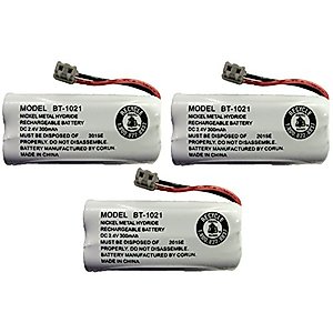New Genuine OEM Uniden BT-1021 BBTG0798001 Cordless Handset Rechargeable Battery (3-Pack)