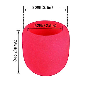 Foam Microphone Windscreen- Aedor Quality Sponge Mic Cover as a pop filter for Blue Yeti, Yeti Pro Condenser Microphones(Red)