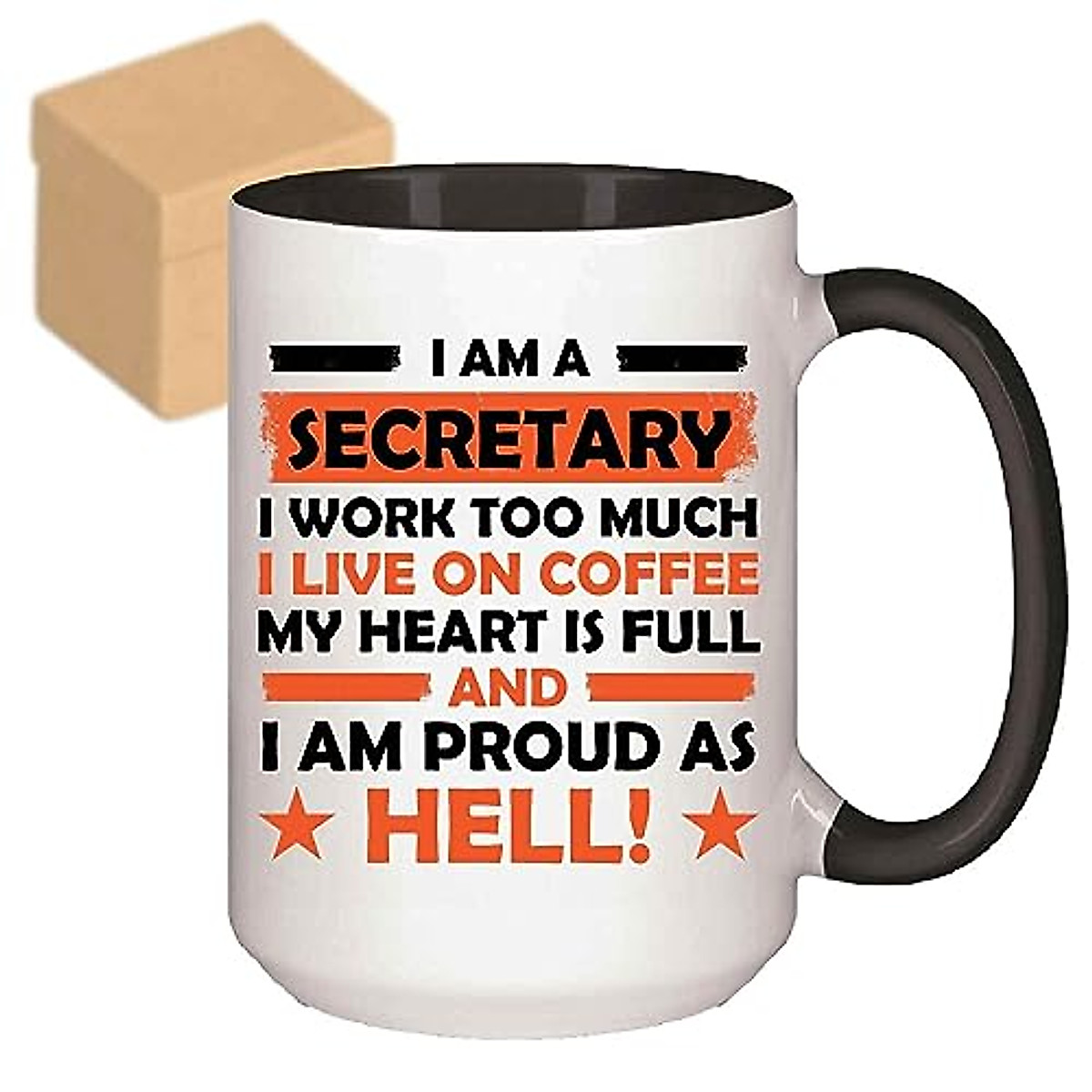 Novelty Gift Secretary Gift For Office Professionals, Retirement Present For Father - Caffeine Quote On 11oz 15oz Inner Color Accent Mug