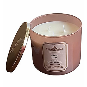 Bath & Body Works Paris Cafe White Barn Glass Scented 3 Wick Candle with Lid - Single