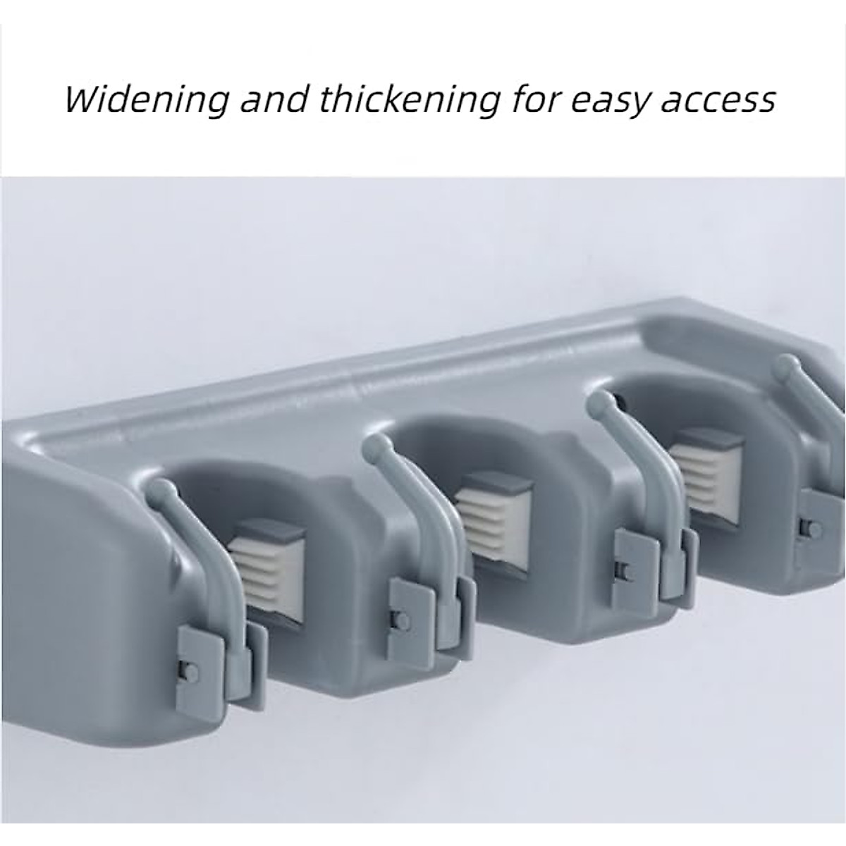 Generic Hook mop clip multifunctional wall mounted accessory storage rack, broom storage rack (A five hanging matte black)