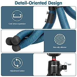 Phone Camera Mini Flexible Tripod Phone Holder, Cold Shoe Mount, Universal Compatible with iPhone 15/14/13/12 /12Pro 11 and Gopro Hero 12/11/10 Action Camera,Camera Light and so on