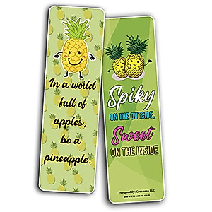 Creanoso Pineapple Bookmarks (5-Sets X 6 Cards) – Daily Inspirational Card Set – Interesting Book Page Clippers – Great Gifts for Adults and Professionals