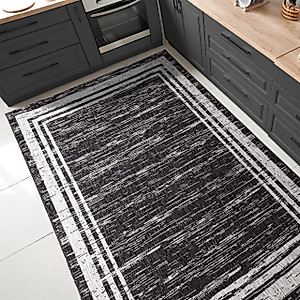 Keen Home Design Modern Outdoor Rug - 8x10 Washable Indoor/Outdoor Rug for Patio, Kitchen, Balcony, Beach, Garden, Deck and Porch. Size: 7'9" x 10'2"